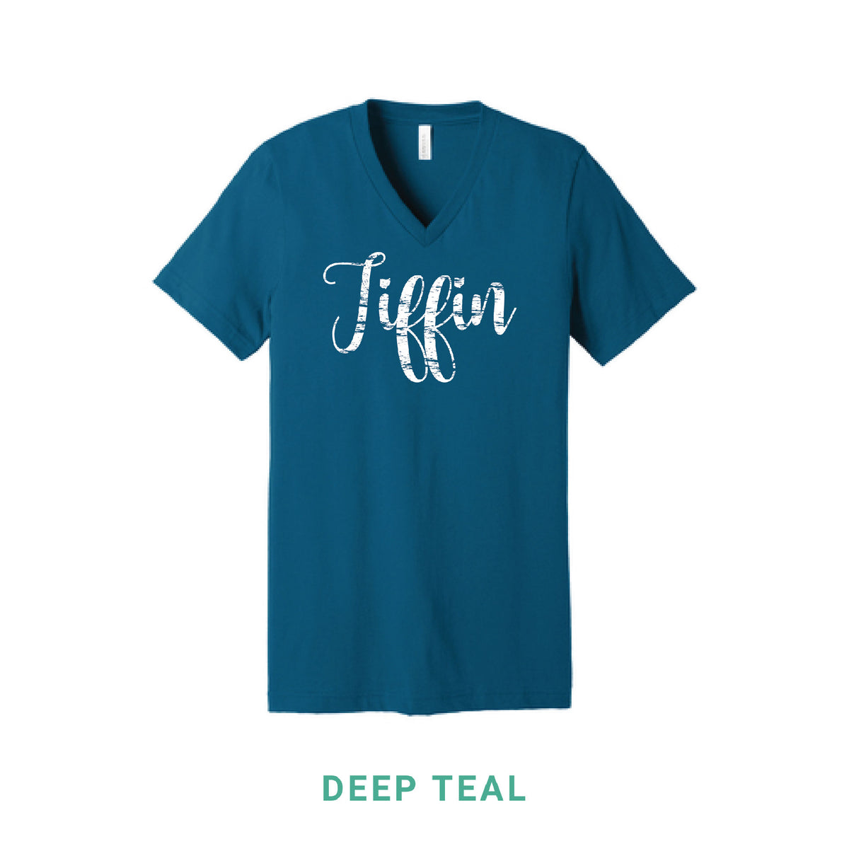 Tiffin Script V Neck T-Shirt – Simply Susan’s